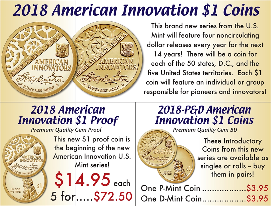2018 $1 American Innovation Coins | Buy Collectible Coins & Currency ...